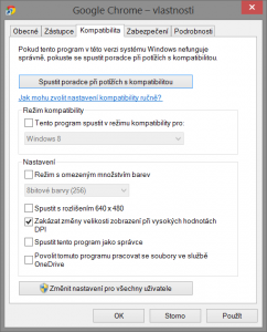Řešení rozostřeného zobrazení Google Chrome při vysokém rozlišení ...